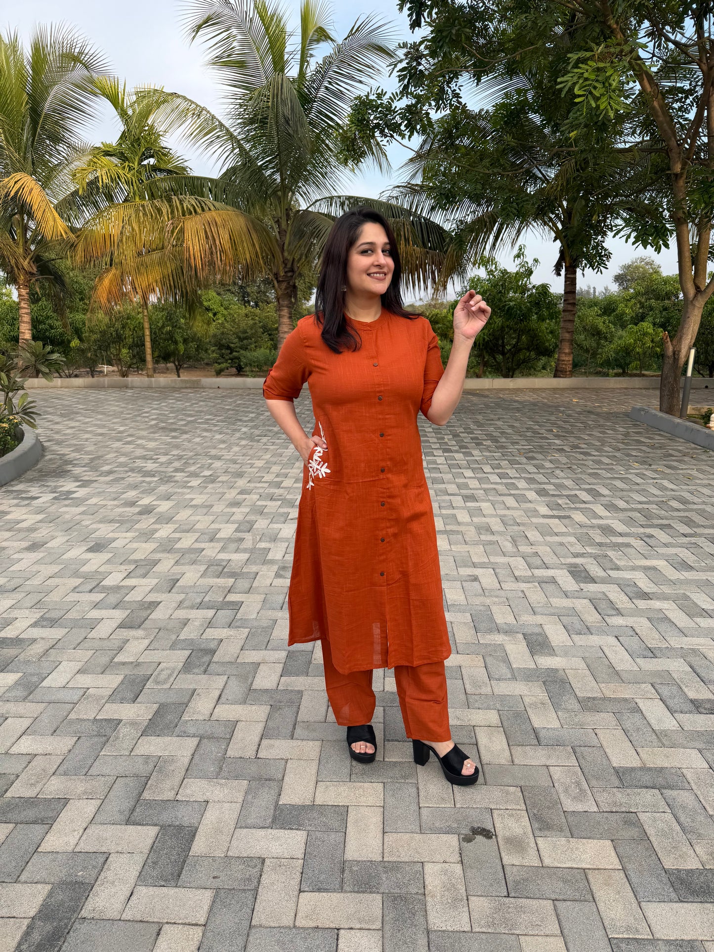 Reya Co-Ord Set Rust Orange – Label DKI